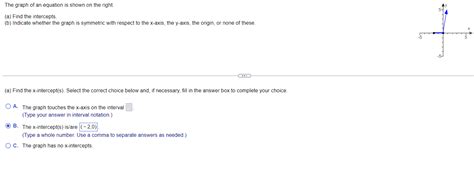 solved the graph of an equation is shown on the right a
