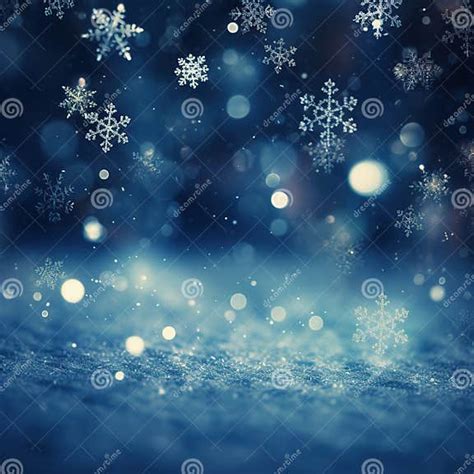 Christmas Background With Snowflakes And Bokeh Lights Snow Winter Christmas Background Stock