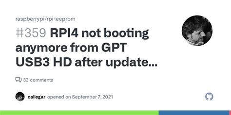 RPI Not Booting Anymore From GPT USB HD After Update To Bootloader Issue