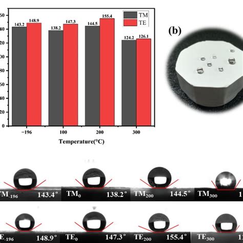 A Water Contact Angles Of The Tm And Te Aerogels Treated At Different