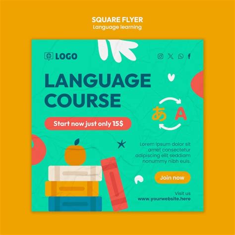 Free Psd Language Learning Template Design