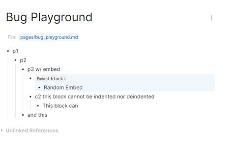 The Block Below An Embedded Block Cannot Be Indented Or Deindented