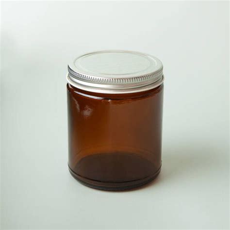 9 Oz Amber Glass Jar With Silver Lid Bramble Berry