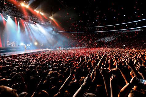 Electrifying Live Music Concert With Excited Crowd Stock Illustration