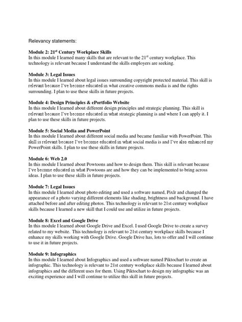 Relevancy Statements Pdf Résumé Application Software