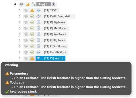 Warning Finish Feedrate Is Higher Than Cutting Feedrate Autodesk Community