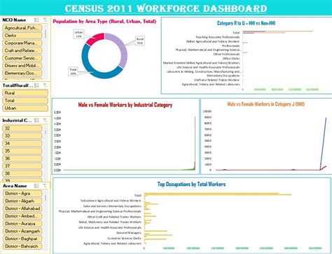 Exceldashboard Census2011 Datavisualization Workforceanalytics