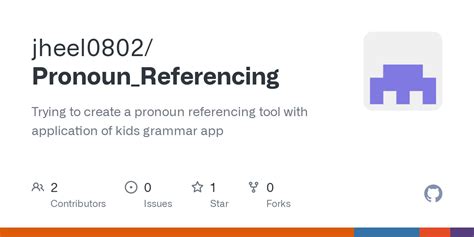Github Jheel0802pronounreferencing Trying To Create A Pronoun