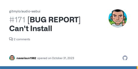 Bug Report Can T Install Issue Gitmylo Audio Webui Github