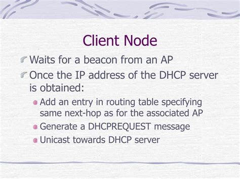 Ppt Dhcp For Multi Hop Wireless Ad Hoc Networks Powerpoint