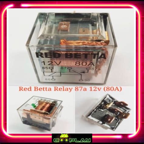 Car 12v 87A 5pin Relay Control Device RED BETTA RELAY 87a 80A Shopee Malaysia