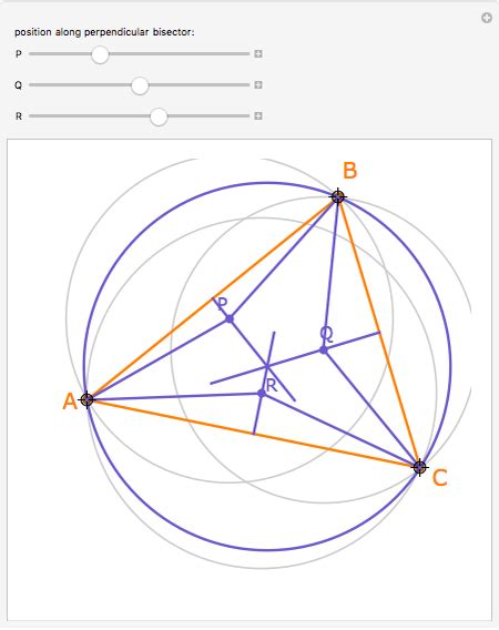 The Perpendicular Bisectors Of A Triangle Wolfram Demonstrations Project