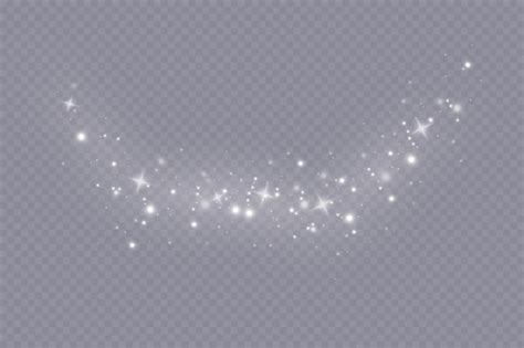 백색 마법 가루 입자 빛나는 빛 입자 크리스마스 반짝이 입자 조명 효과 프리미엄 벡터
