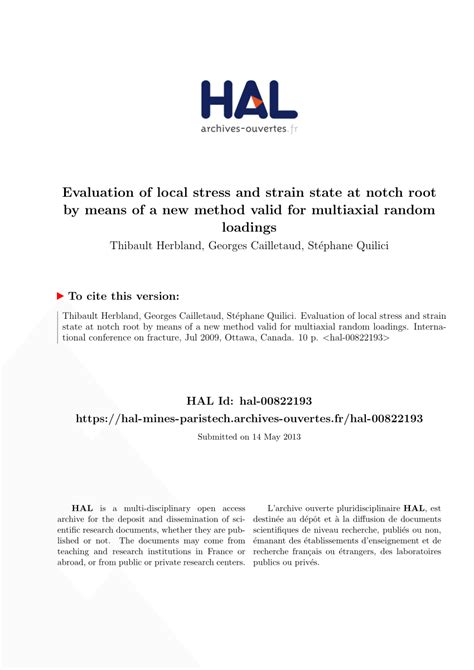 Pdf Evaluation Of Local Stress And Strain State At Notch Root By Means Of A New Method Valid