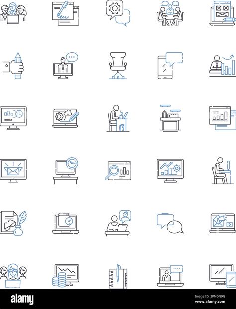Project Framework Line Icons Collection Methodology Framework Structure Architecture