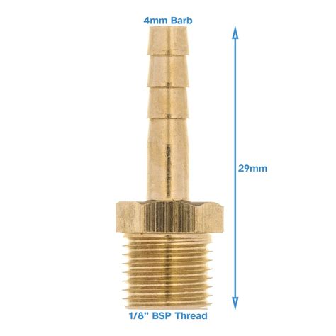 Brass 4mm Barb Hose To 18 Bsp Male Threaded Pipe Fitting Tail