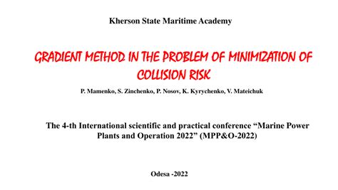 Pdf Gradient Method In The Problem Of Minimization Of Collision Risk Kherson State Maritime