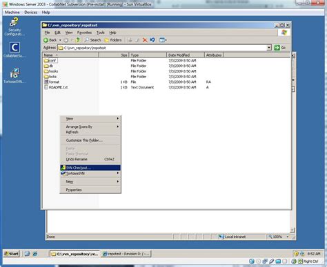 Installing Collabnet Subversion Server 163 And Tortoisesvn 163 On Windows Server 2003