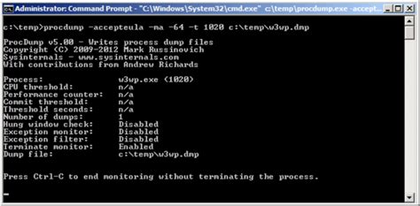 Create A Memory Dump When The W3wp Process Terminates Using Procdump The Best C Programmer In