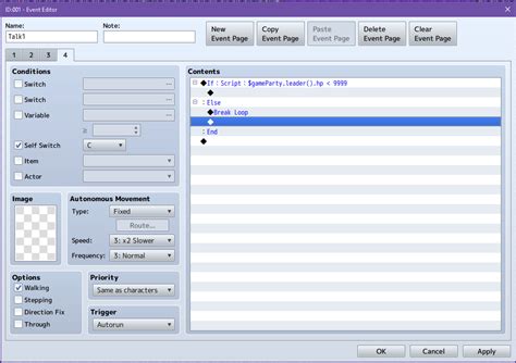 After Doing An Event Then Setting Self Control Switch Autorun Event On The Next Page Lets