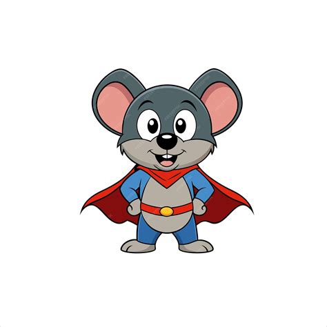 Premium Vector Cute Mouse Superhero Cartoon Vector Illustration