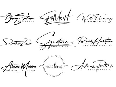 Signature Handwritten Scripted Cursive Handwriting Logo Design Upwork