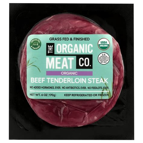 The Organic Meat Co Organic Beef Tenderloin Steak 6 Oz Delivery Or