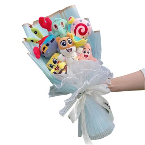 Spongebob Plush Flower T Bouquet 45cm Patrick Gary And Squidward