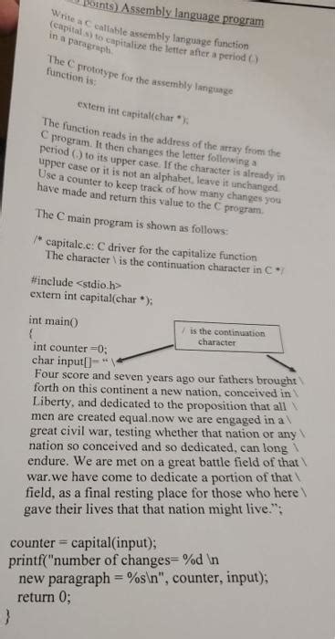 Solved Doints Assembly Language Program Write A Callable