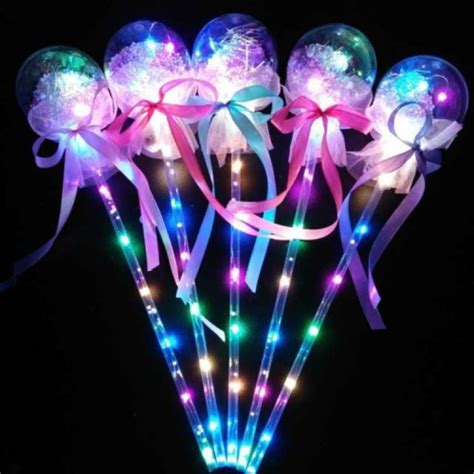 20 Pcs 컬러 플래시 웨이브 볼 전기 어린이 장난감 플래시 스틱 Led 볼 파티 콘서트 용품 사양 리본 활 마술 지팡이