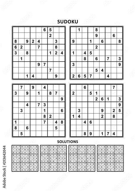 Four Sudoku Puzzles Of Comfortable Easy Yet Not Very Easy Level On