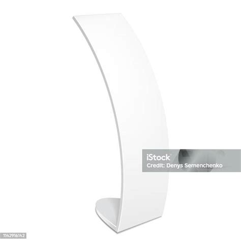 포스터 스탠드 바닥 C 자형 곡선 야외 실내 스탠드 광고 배너 쉴드 디스플레이 흰색 배경에 고립 된 그림 벡터 Eps10 0명에 대한 스톡 벡터 아트 및 기타 이미지
