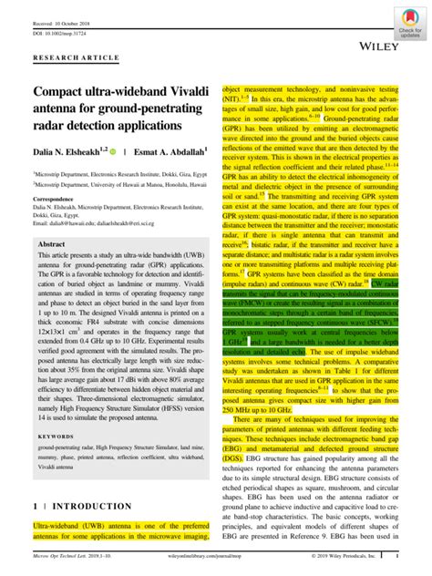 2 Compact Ultra Wideband Vivaldi Antenna For Ground Penetrating Radar Detection Applications