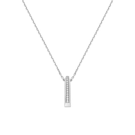 Gold Bar Mm Pendant White Gold And Diamonds Charnay
