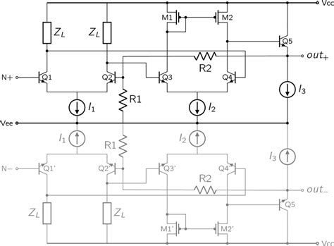 Schematic Of A Three Stage Fully Differential Cryo Compatible Lna Download Scientific Diagram