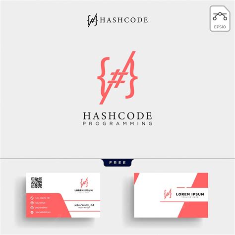 premium vector hashtag and programming code logo template