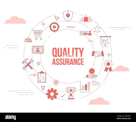 Qa Quality Assurance Concept With Icon Set Template Banner And Circle Round Shape Vector