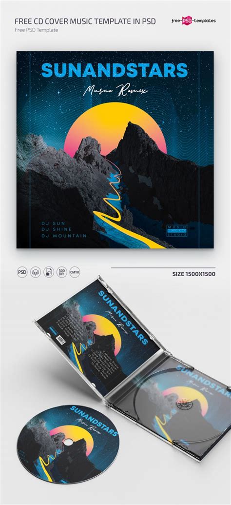 Free Cd Cover Music Template In Psd Free Psd Templates