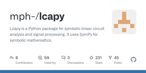 github mph lcapy lcapy is a python package for symbolic linear circuit analysis and signal