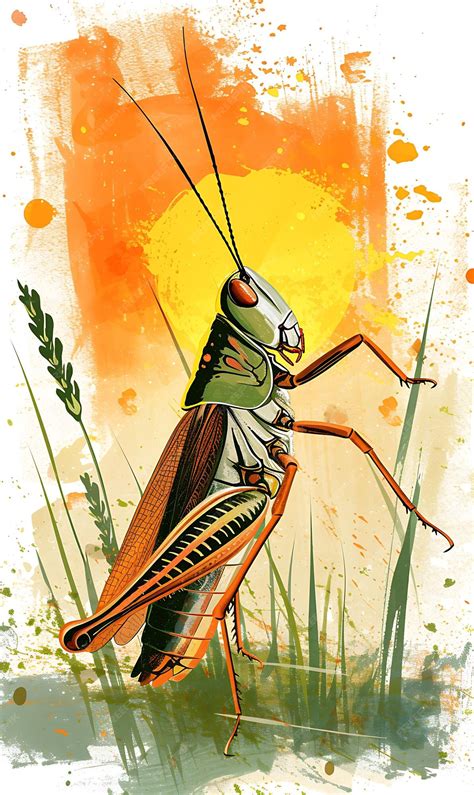 Premium Photo Collage Of Grasshopper With Grass Texture Collage Vibrant Effect Green Poster
