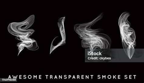 디지털 현실적인 연기 벡터 일러스트 레이 션 곱슬 연기 흐름 컬렉션 곡선 투명 연기 흐름 이미지 회색 연기 흐름 수직 연기 흐름 3d 연기 흐름 그림의 집합입니다 개념에