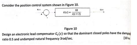 Solved Consider The Position Control System Shown In Figure