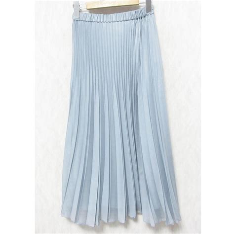 Grace Continental 未使用 24aw グレースコンチネンタル チンツプリーツスカート 0124321013 36 ブルー