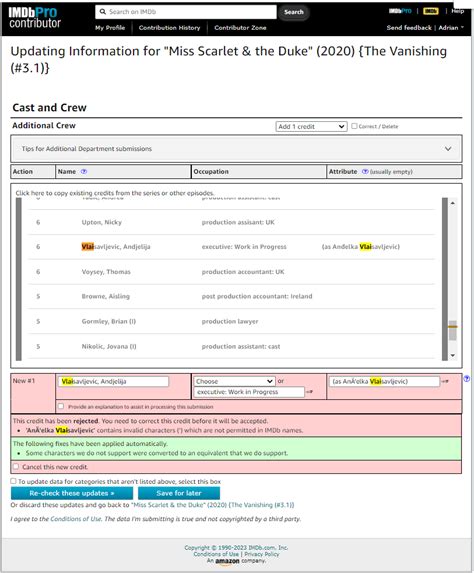 Bug In Field Browser When Using Certain Unicode Characters IMDb Community Forums