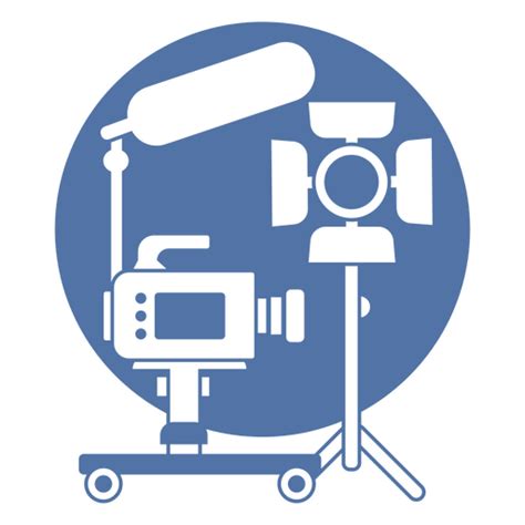 Diseño Png Y Svg De Icono Azul Y Blanco De Cámara De Video Y Luces De