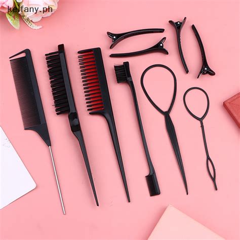 Keifany 6 10pcs Hair Styling Comb Set Teasing Hair Brush Triple Teasing Comb Rat Tail Combs Edge