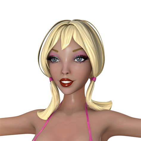 Девушка в бикини rigged 3d Модель 139 max 3ds obj fbx free3d
