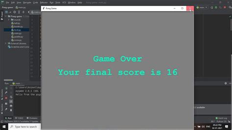 Single Player Pong Game Python Code Python Project Youtube