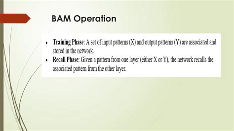 Bi Directional Associative Memory In Nn Pptx