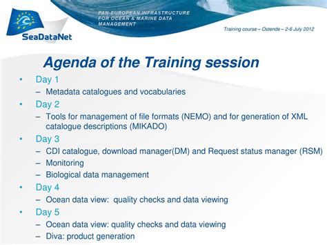 Introduction To The 1st Training Session Of SeaDataNet 2 Ppt Download